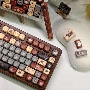 Coffee Beans Cat PBT Keycaps: 138 Keys, MOA Profile - Etsy