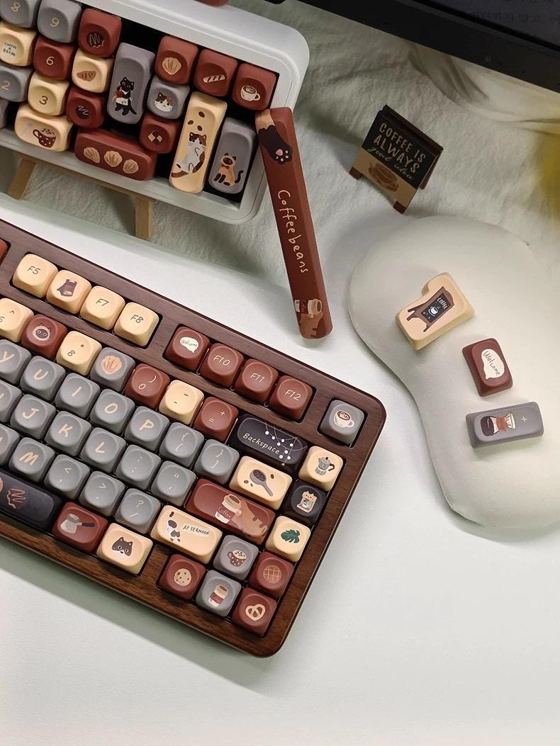 Coffee Beans Cat PBT Keycaps: 138 Keys, MOA Profile - Etsy