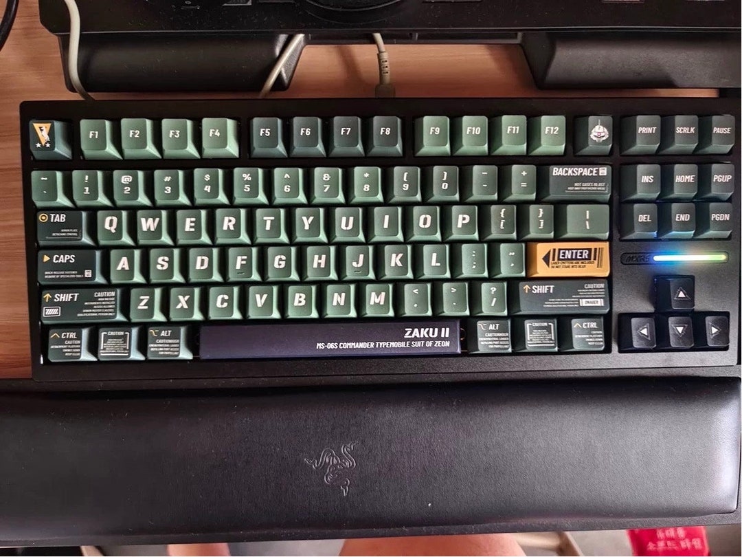 Zeon Zaku II Green Version English PBT 140 Keys KCA Profile Keycaps Set ...