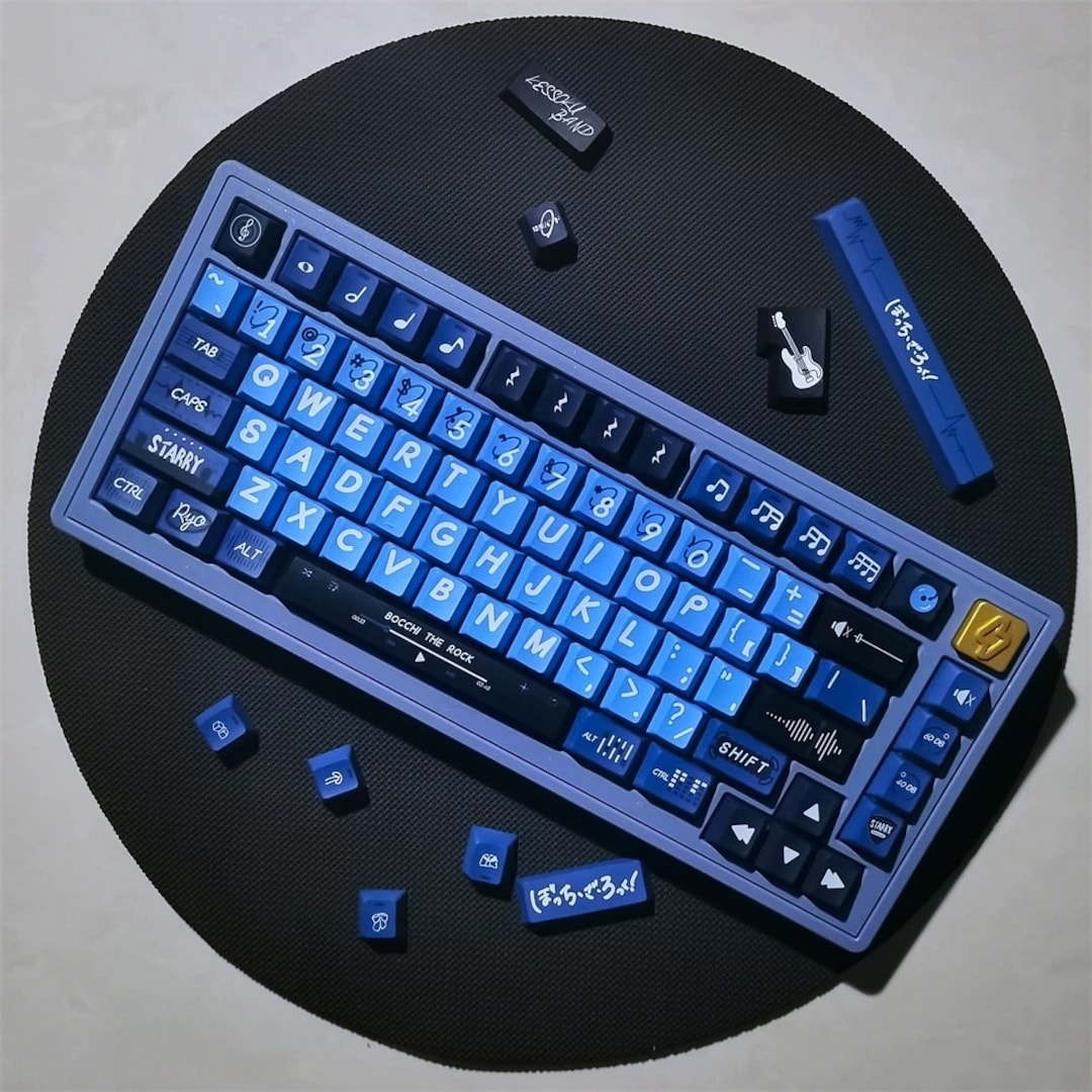 Bocchi the Rock English PBT 140 Keys Cherry Profile Keycaps Set, Cute ...