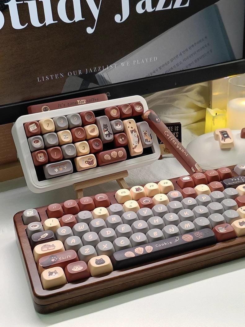 Coffee Beans Cat PBT Keycaps: 138 Keys, MOA Profile - Etsy