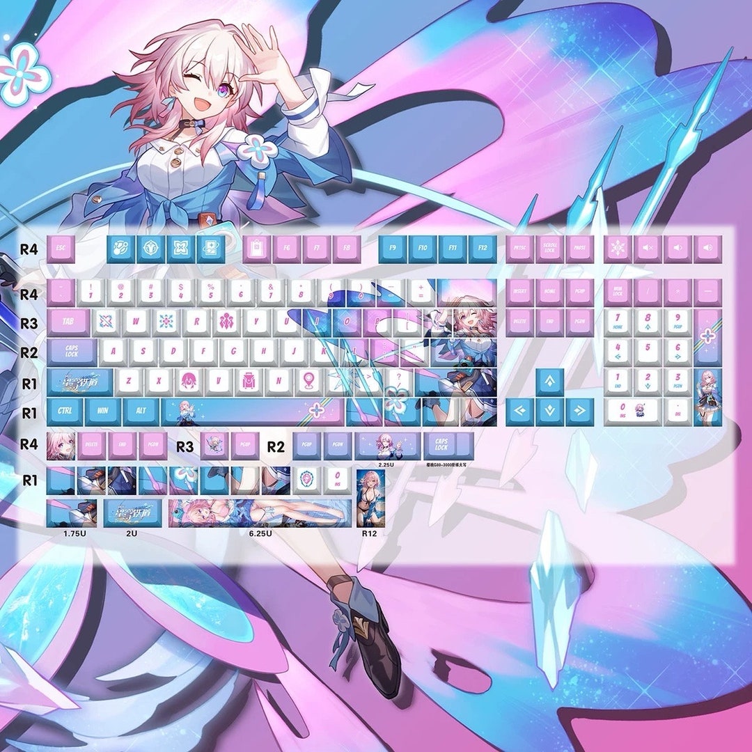 Honkai Star Rail March 7th Keycaps: PBT Cherry Profile, 132 Keys - Etsy