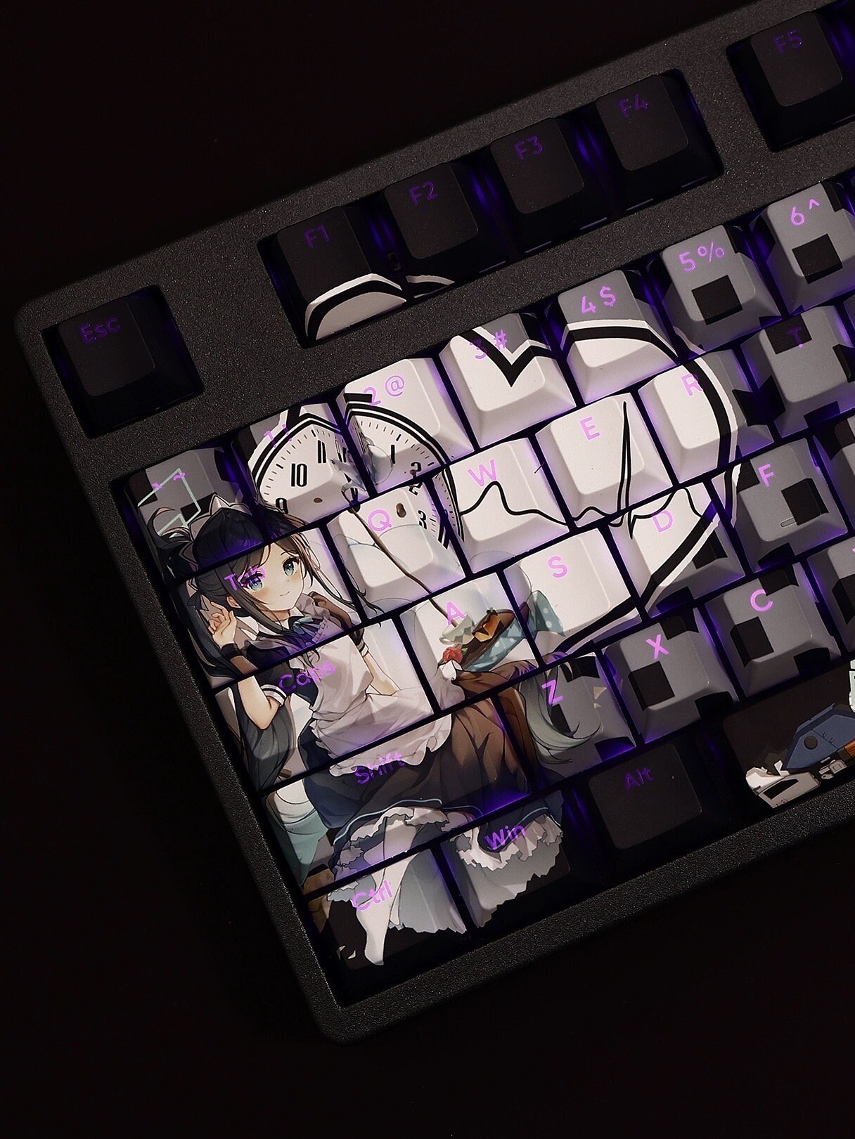 Blue Archive Tendou Alice PBT 108 Keys Cherry Profile Keycaps Set, Cute ...