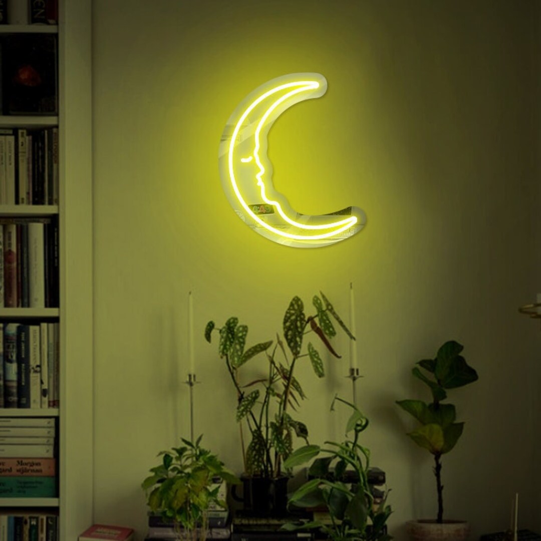 Crescent Moon Mirror Neon Sign, Dark Cottagecore Decor, Dark Academia ...