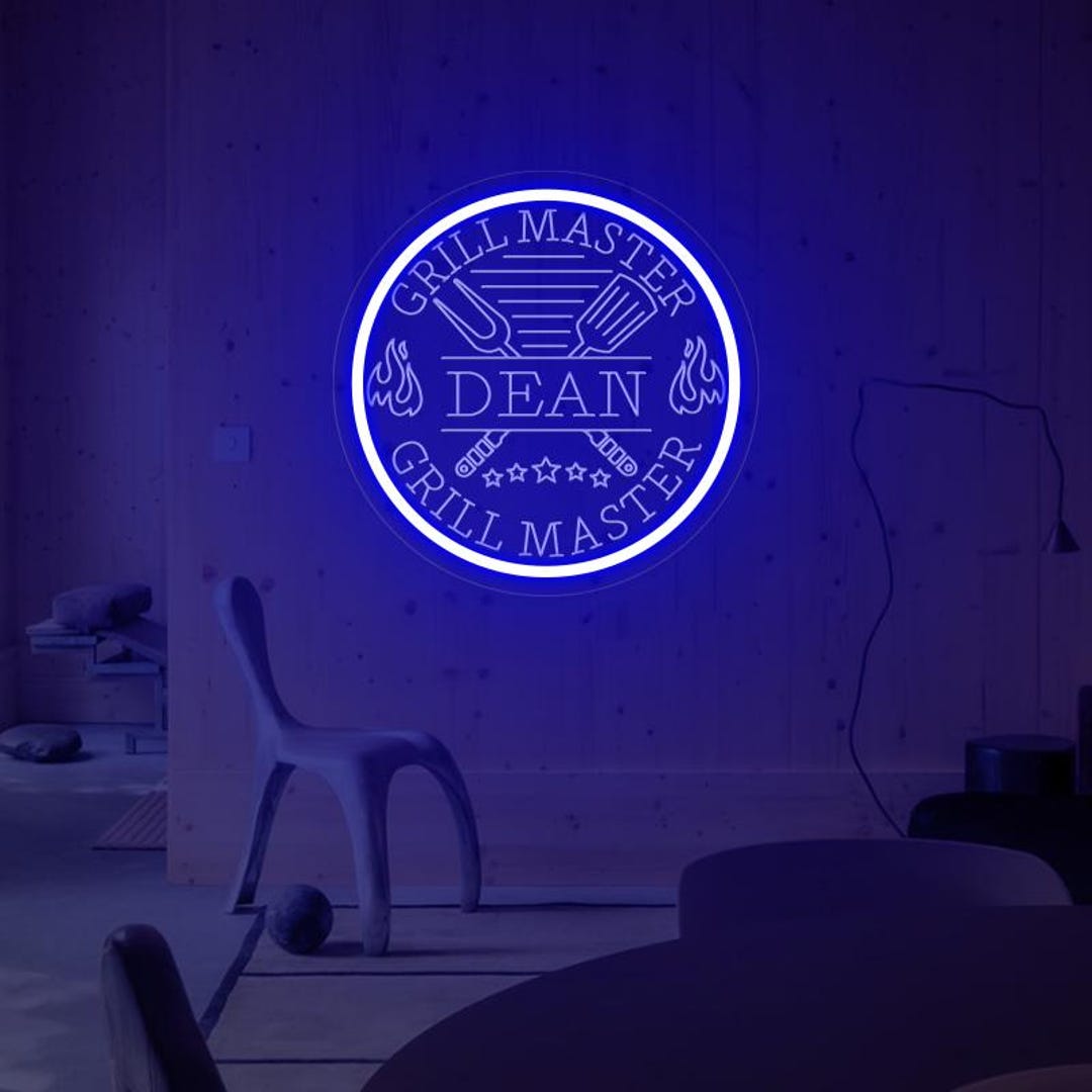 Personalized Grill Master LED Neon Sign, BBQ Decor - Etsy