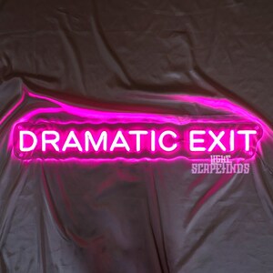 DRAMATIC EXIT Neon Sign, Shelf Decor, Street Style Sign, Housewarming ...