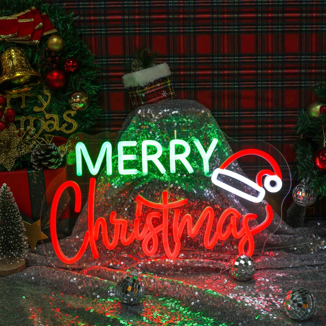 Merry Christmas Neon Sign, Christmas Led Sign Custom Neon Sign ...