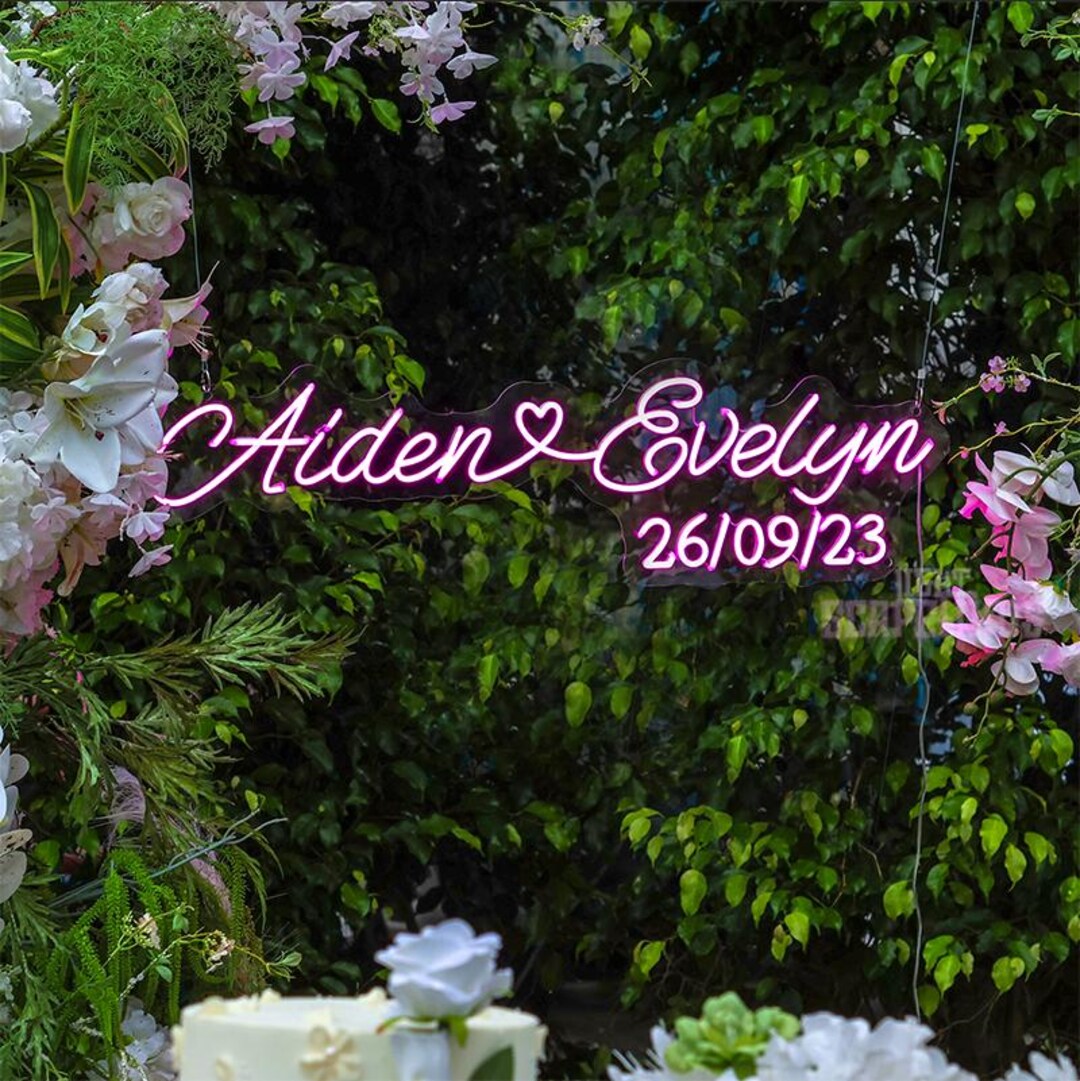 Custom Wedding Neon Sign, Personalized LED Name Sign - Etsy
