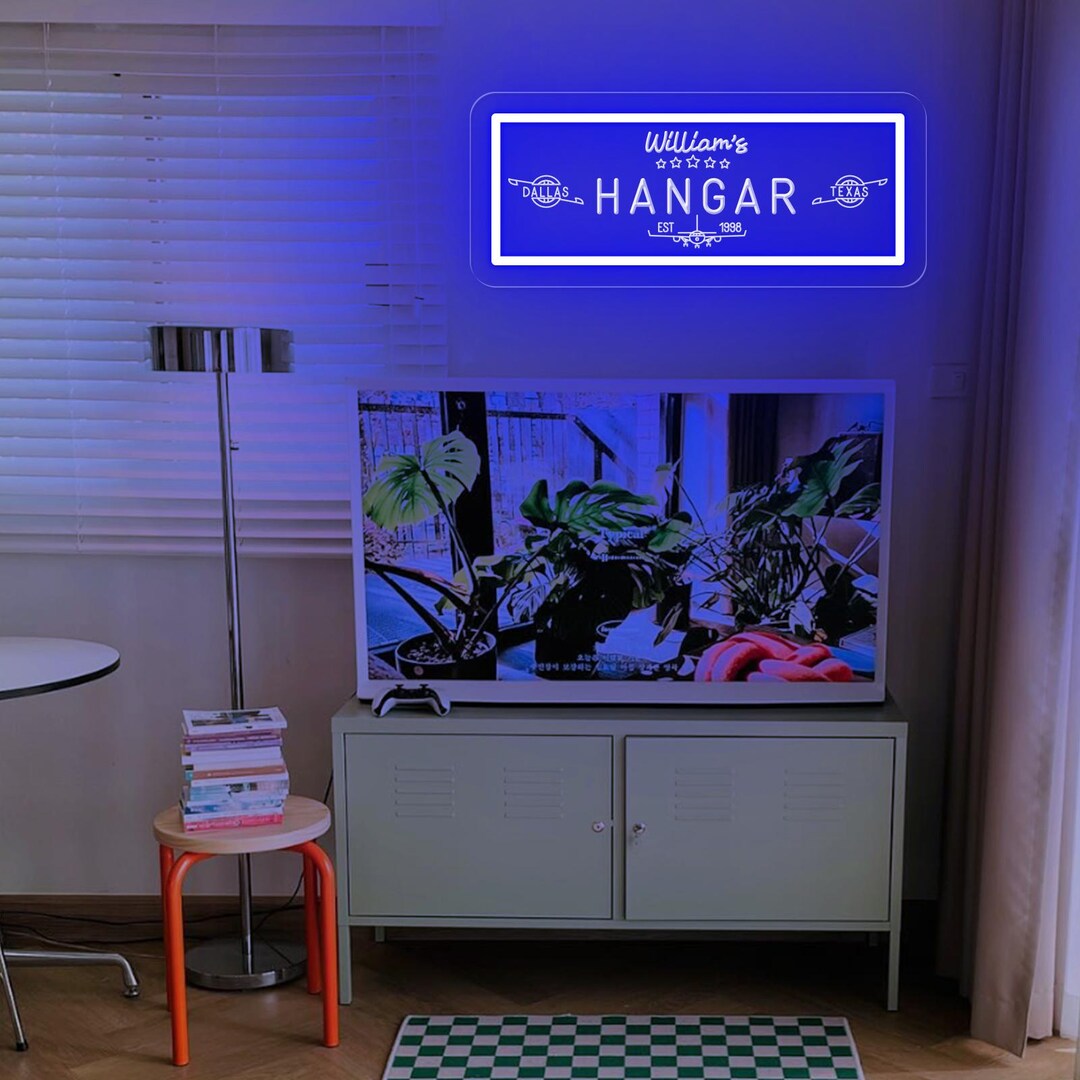 Custom Hangar Neon Sign, Pilot Name Sign, Gift for Pilots, Aviation ...