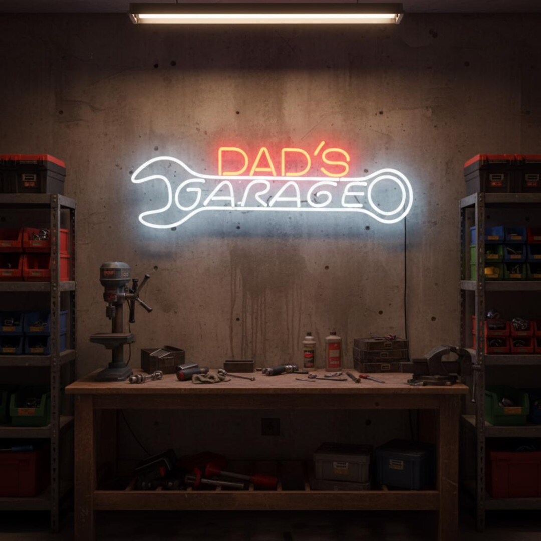 Custom LED Neon Garage Sign, Personalized Man Cave Light, Car Workshop ...