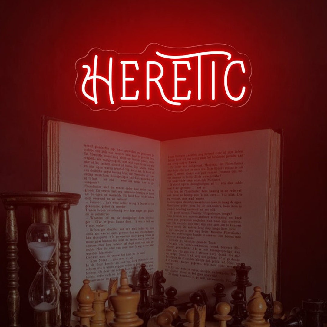 Heretic Neon Sign, Black Metal Light Sign, Medieval, Satanic Wall Decor ...