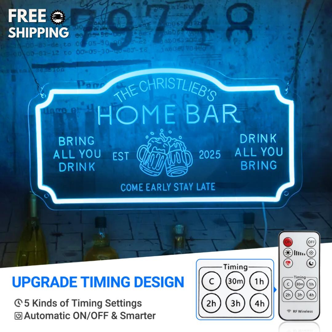 Personalized Home Bar Neon Sign,open Bar Sign,whiskey Cocktail Tequila ...