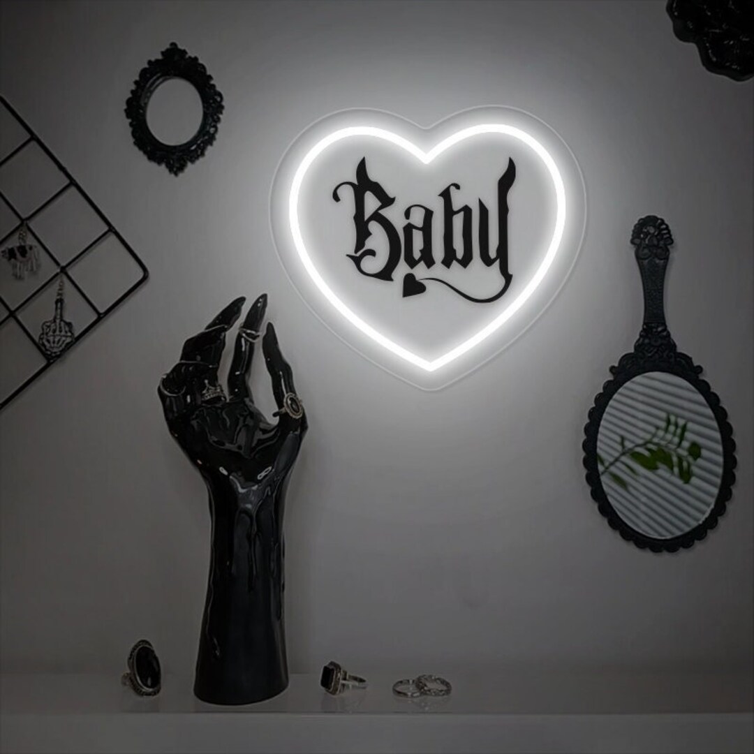 Devil Baby Heart Neon Sign, Goth Emo Punk Wall Decor - Etsy