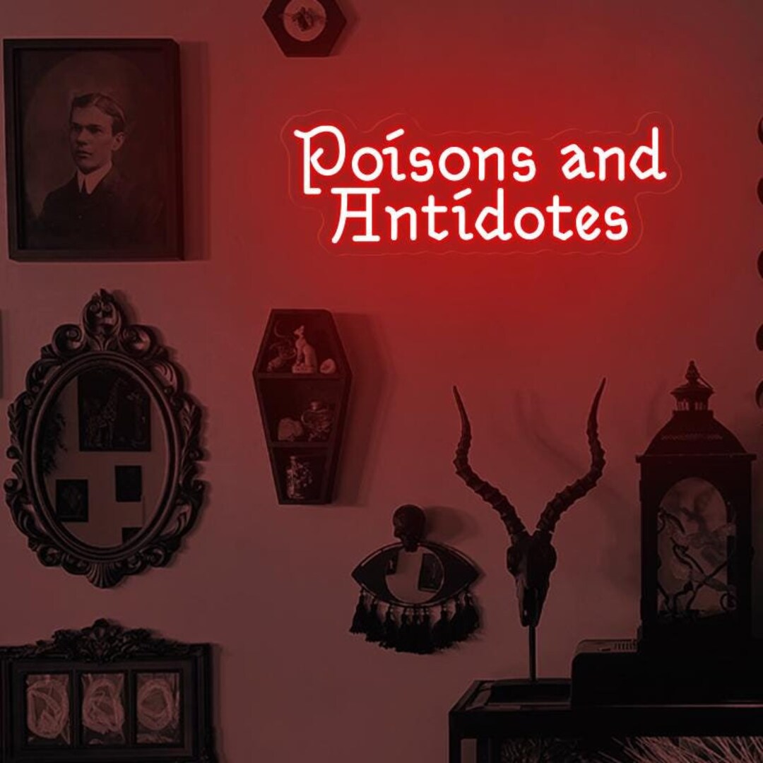 Poisons and Antidotes Neon Sign, Poison Victorian Steampunk, Gothic ...