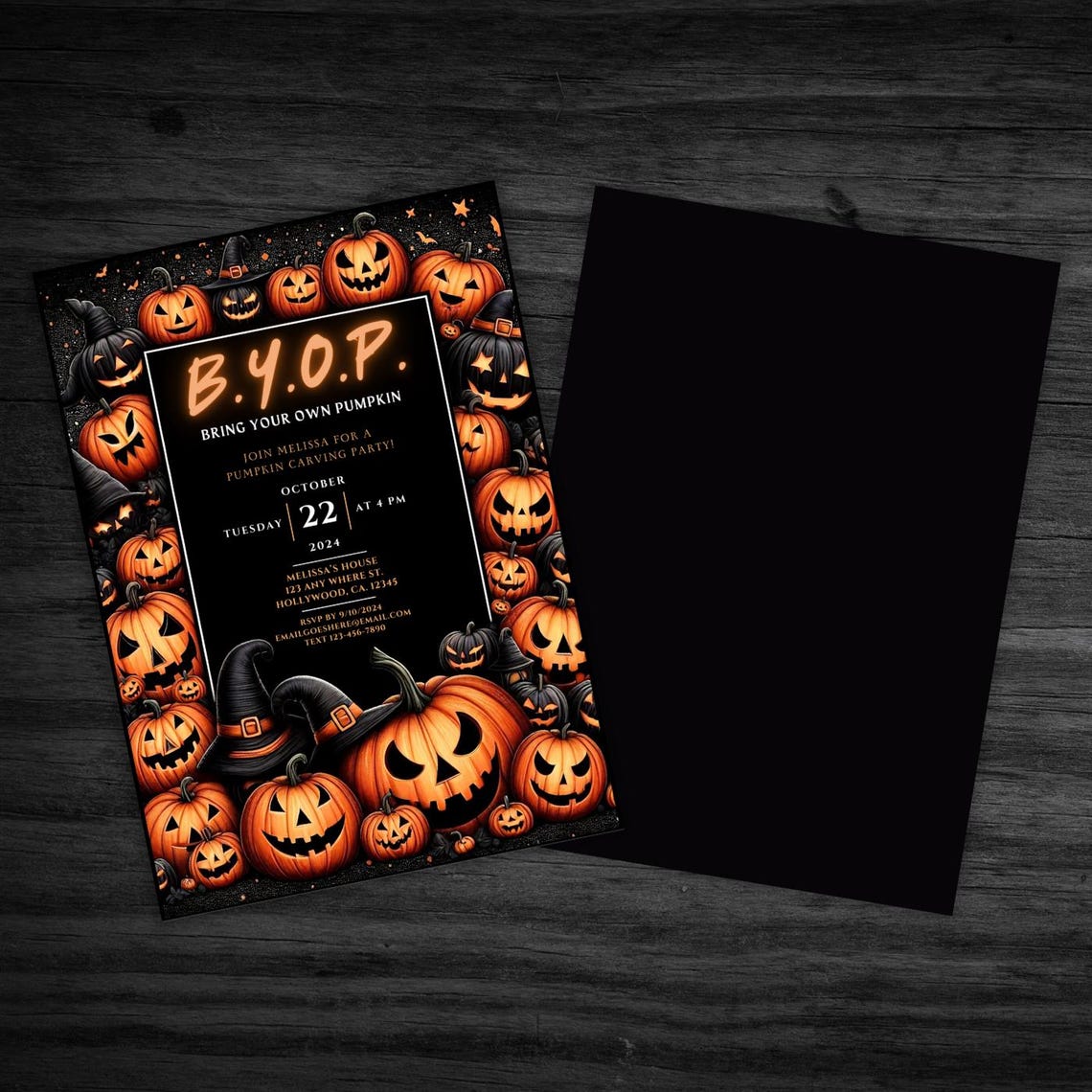 BYOP Halloween Invite, Halloween Pumpkin Carving Party Invitation ...