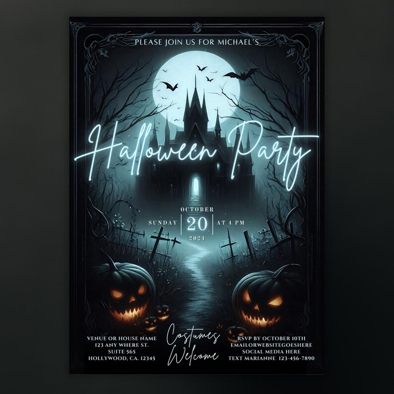 Editable Haunted Halloween Party Invite, Haunted House Invitation, Jack ...