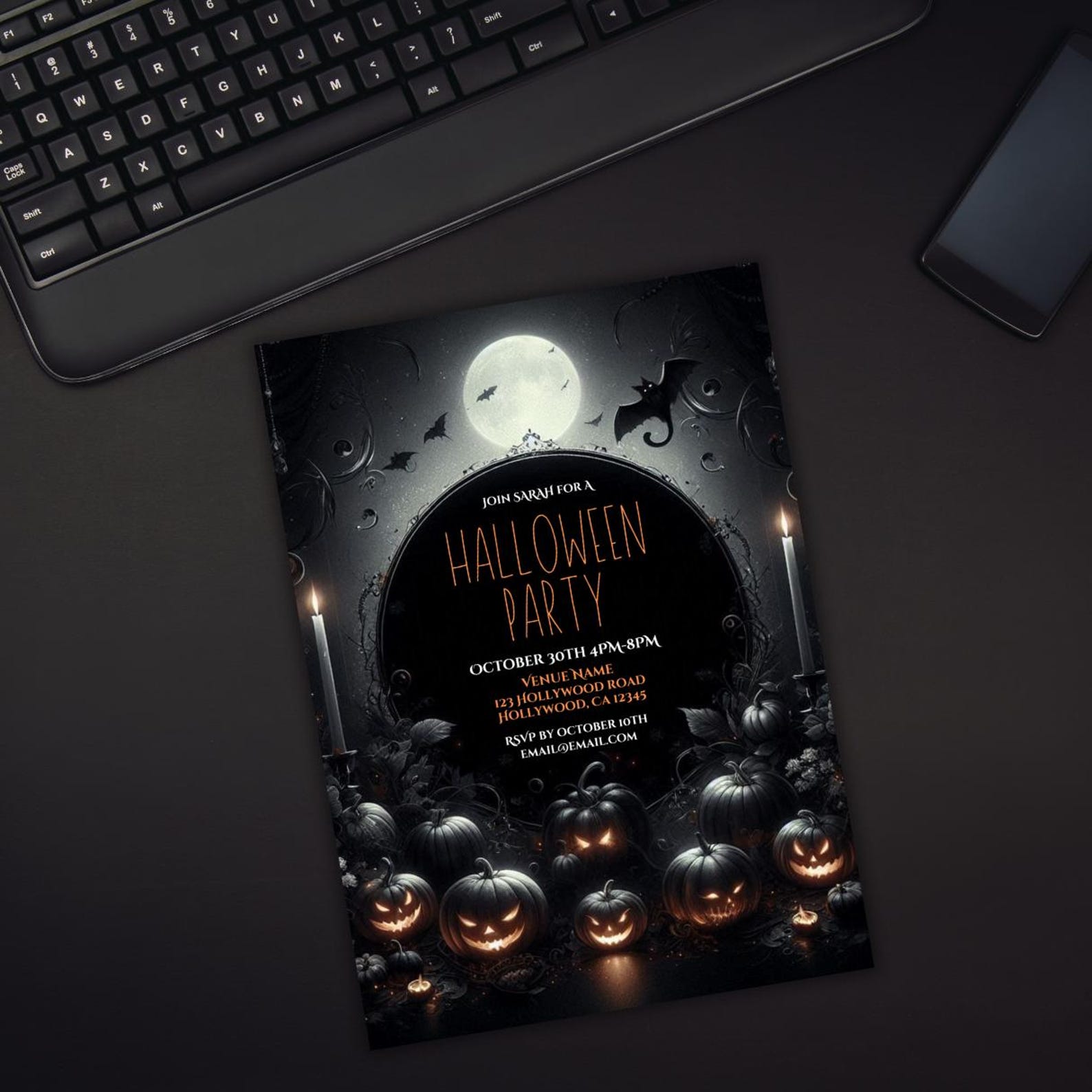 Editable Halloween Party Invitation, Halloween Party Invite, Halloween ...