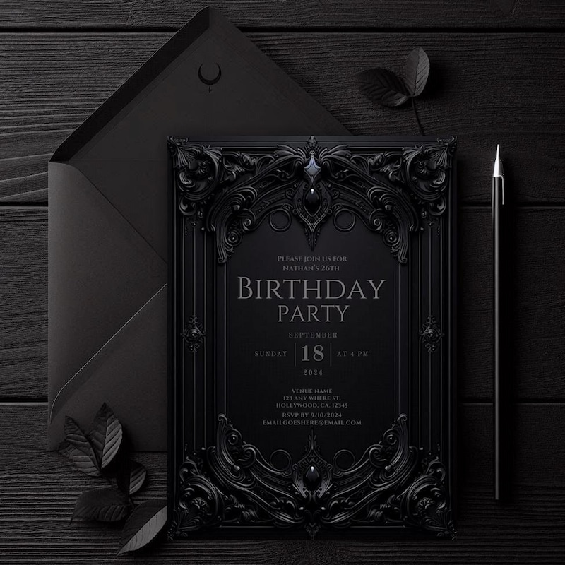 Black Invitation - Etsy