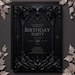 Dark Gothic Birthday Invitation, Black Party Invite, All Black ...