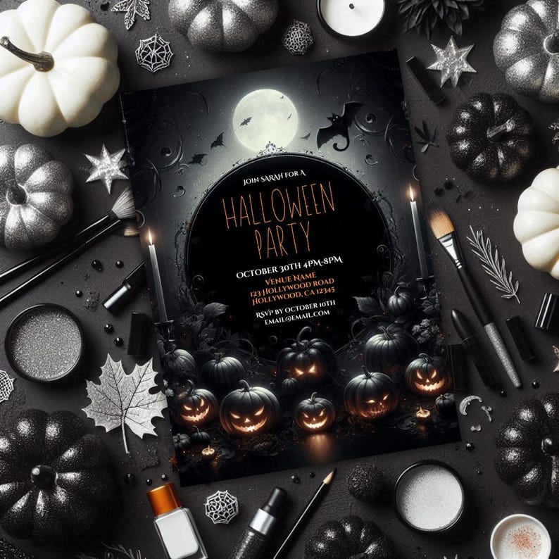 Editable Halloween Party Invitation, Halloween Party Invite, Halloween ...