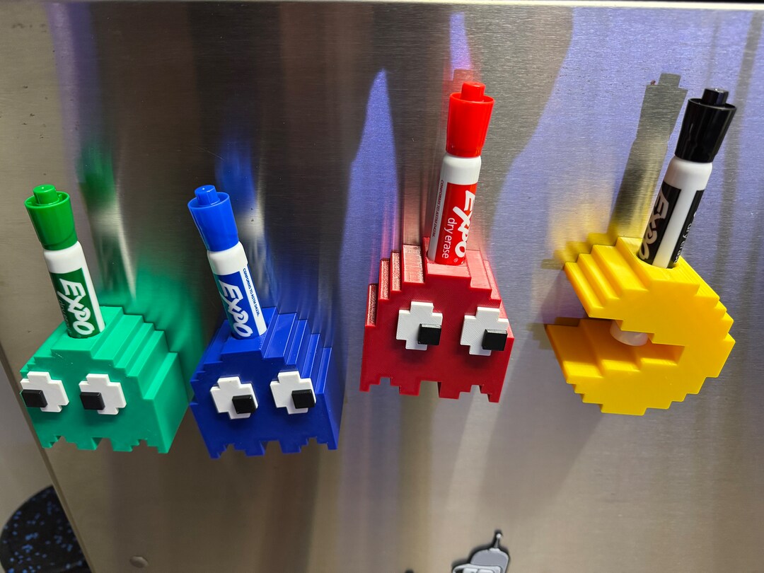 Retro Pac-man 3d-printed Dry Erase Marker Holders Set of 4, Ghosts ...