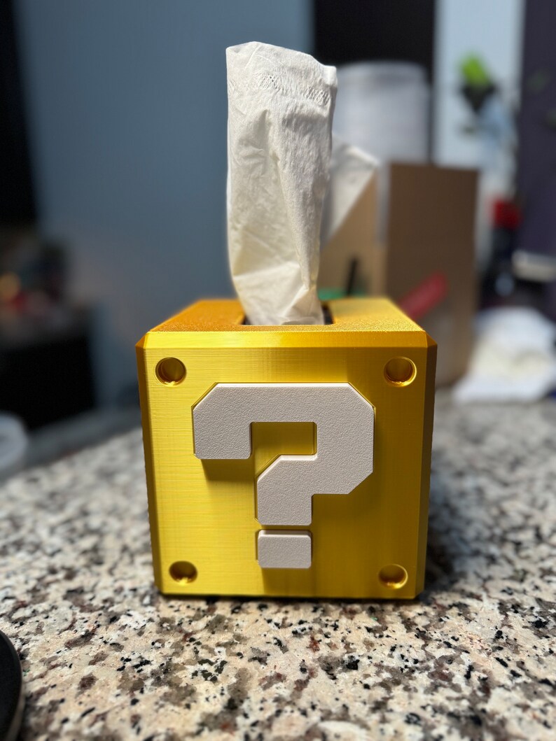 3d-printed Metallic Gold Super Mario Bros Tissue Box Cover Gamer ...