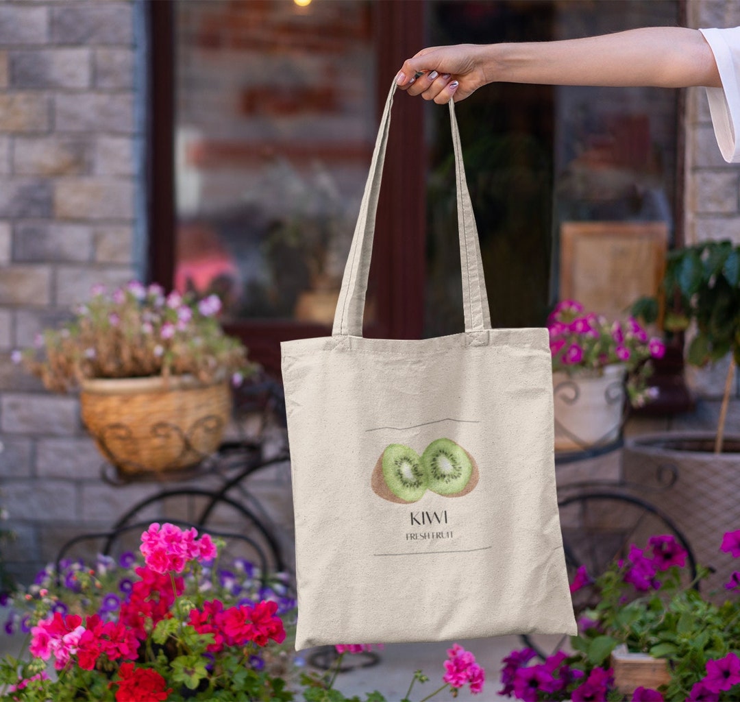 Kiwi Tote Bag, Spring Tote, Summer Tote, Farmer's Market Bag, Aesthetic ...