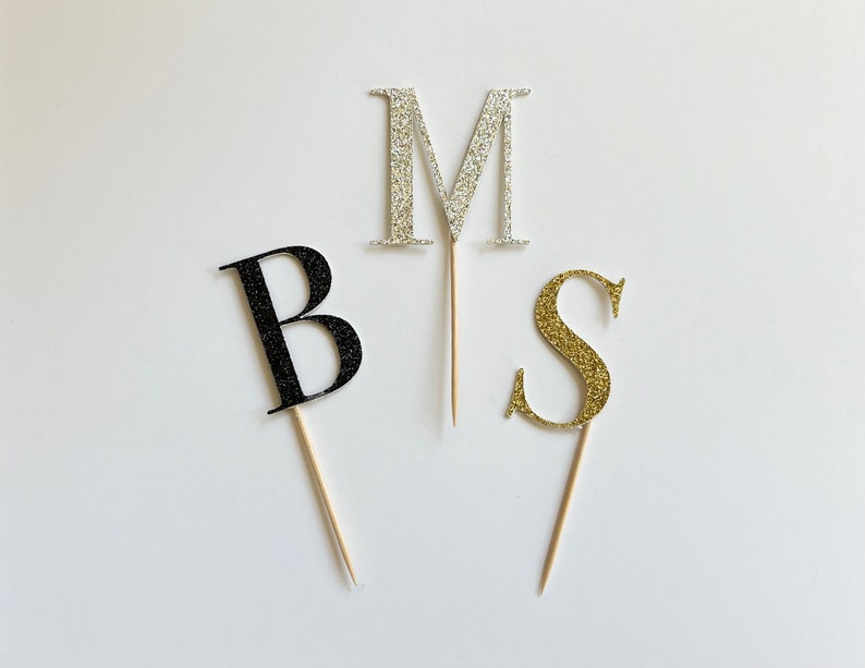 Initial Letter Cupcake Toppers - Etsy