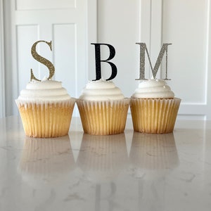 Initial Letter Cupcake Toppers - Etsy