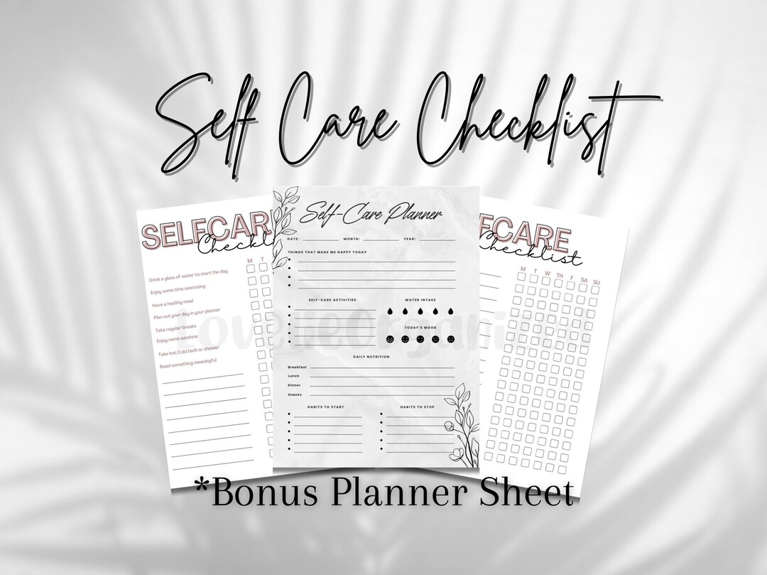 Teen Self Care Checklist BONUS Self Care Planner Sheet Calming ...