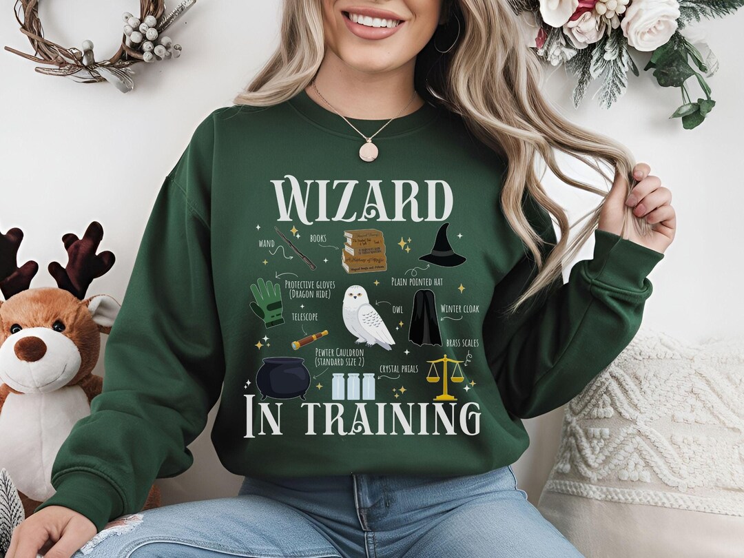 Wizard in Training Crewneck Sweatshirt, Magical Wizard School Sweater ...