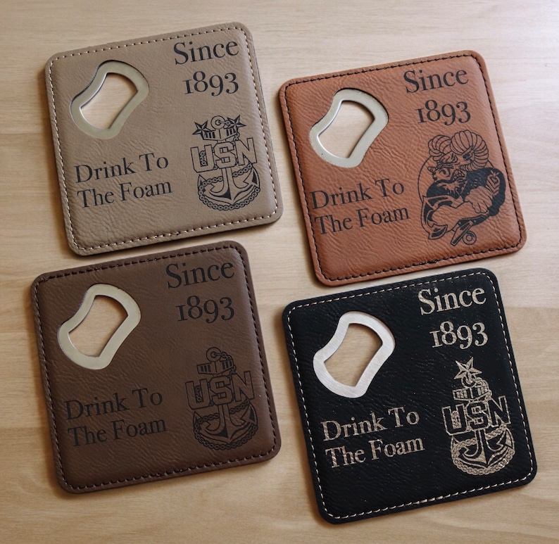 Navy Chief Bottle Coasters, Bottle Opener, Beer Coasters, Senior Chief ...