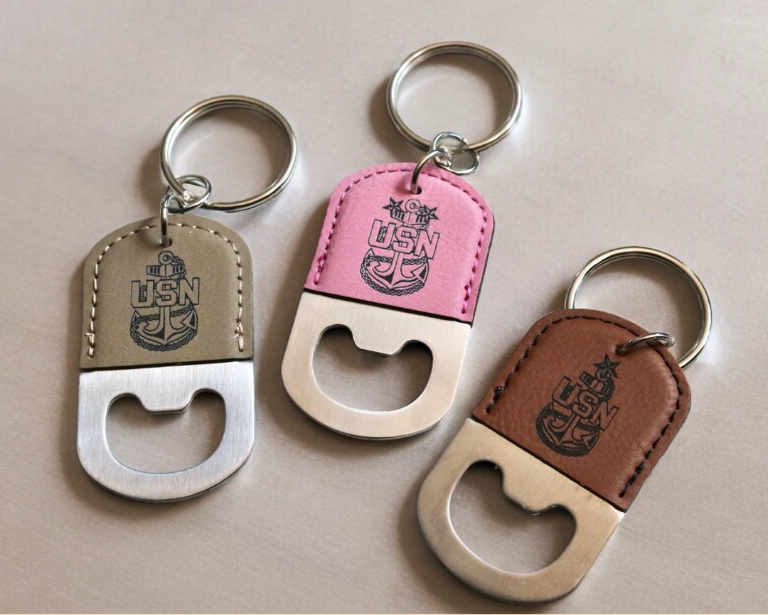 Leatherette Navy Chief Bottle Opener Keychain - Etsy