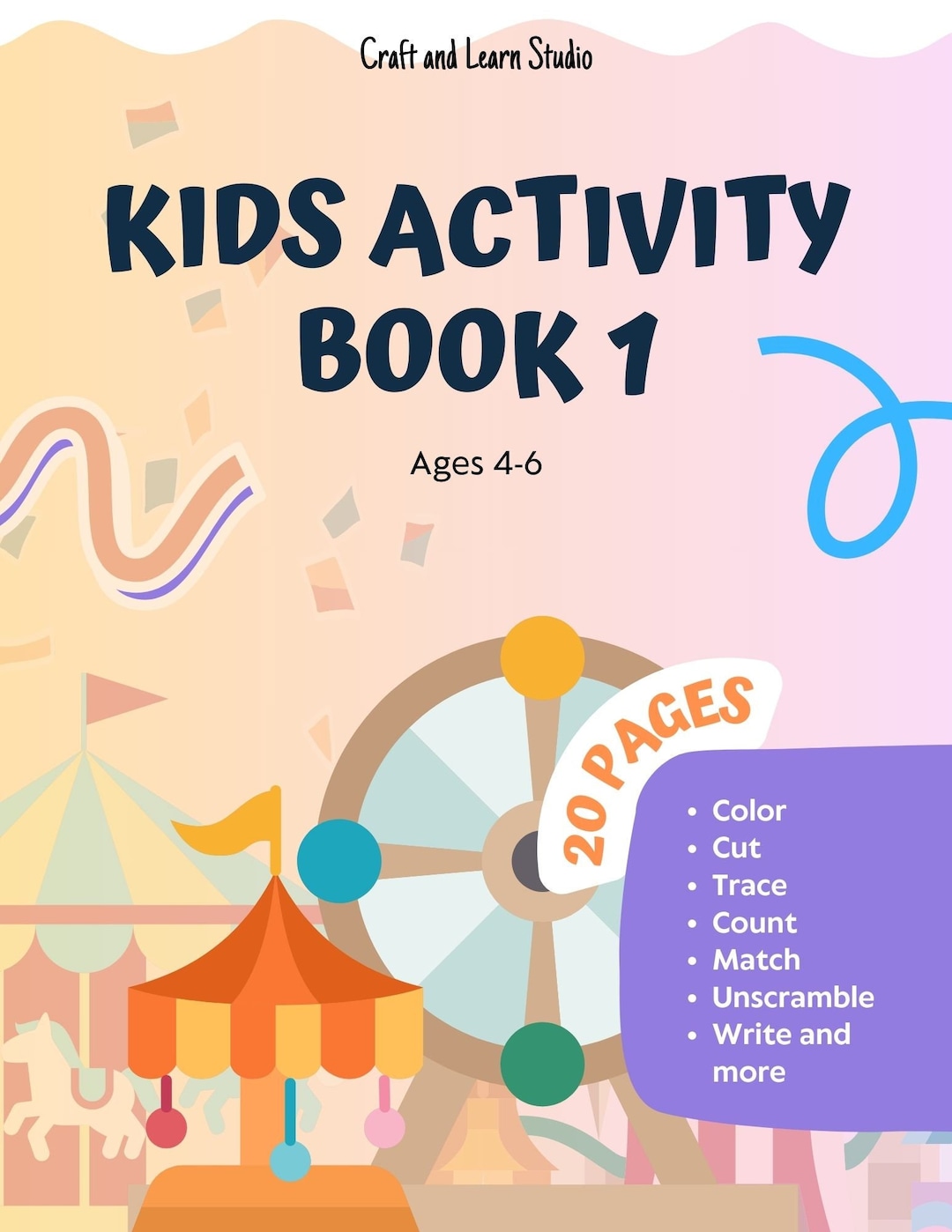 Kindergarten Activity Book Kid Printable Learning Pages - Etsy