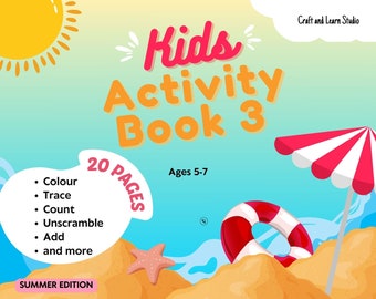 Kindergarten Activity Book Kid Printable Learning Pages - Etsy