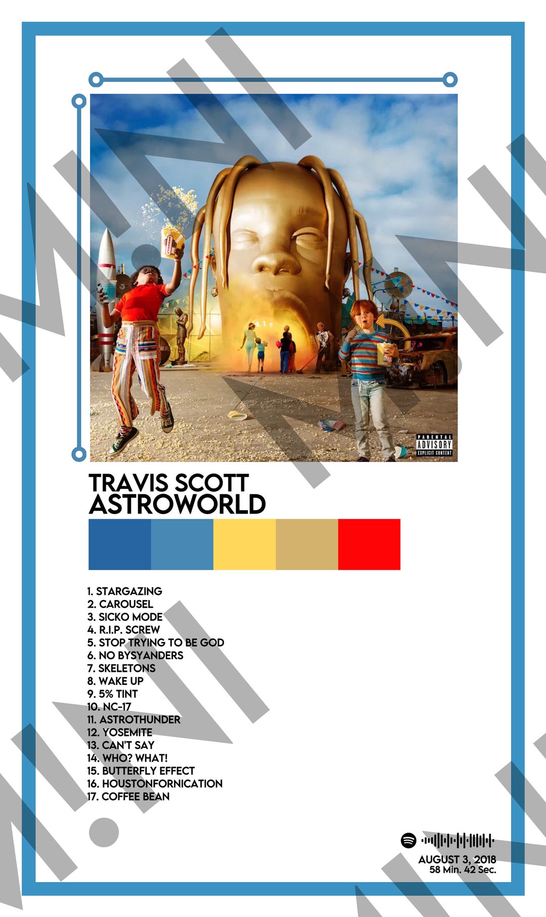 Travis Scott “ASTROWORLD” 12X18 Album Cover Poster - Etsy