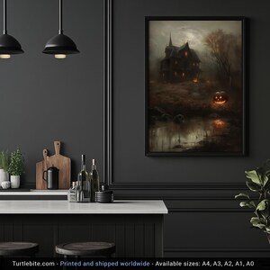 Hauntingly Beautiful - Classic Halloween Pumpkin Poster and Haunted ...