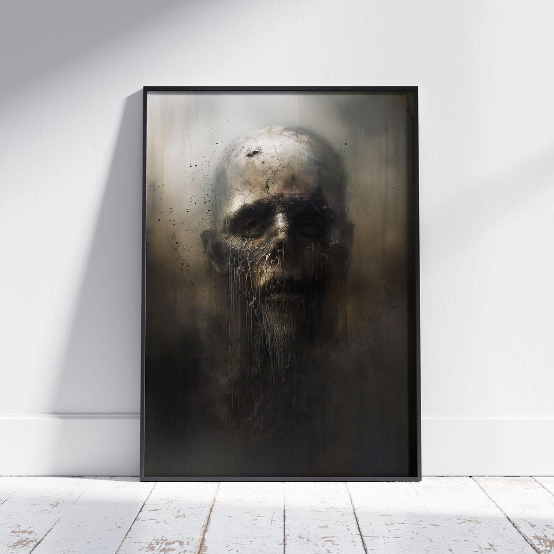 Scary Zombie Portrait Painting Poster, Eerie Whimsigoth Print, Dark ...