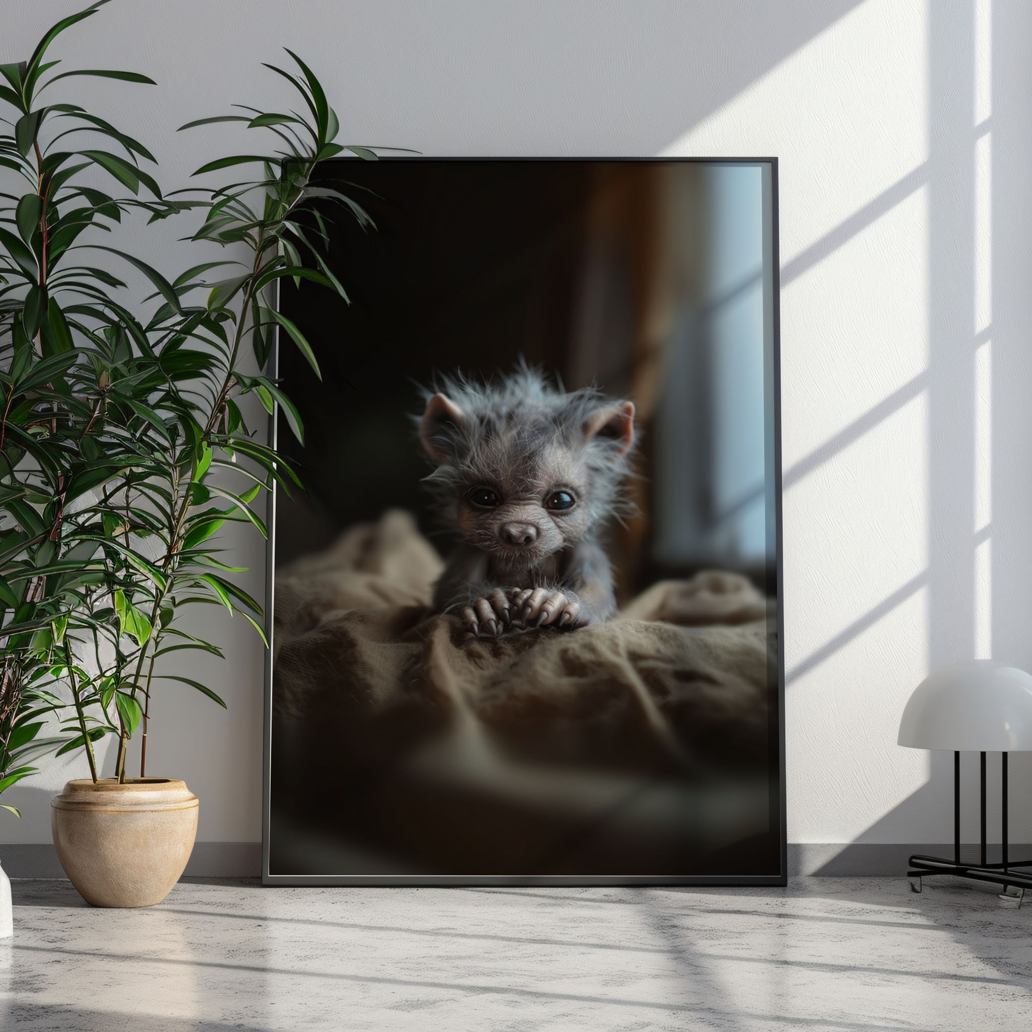 Baby Werewolf Just Woke up Poster Gothic Home Decor Creepy Cute Wall ...