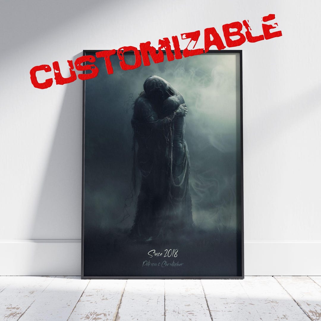 Personalizable Dark Eternal Love Poster, Romantic Moody Art Print for ...