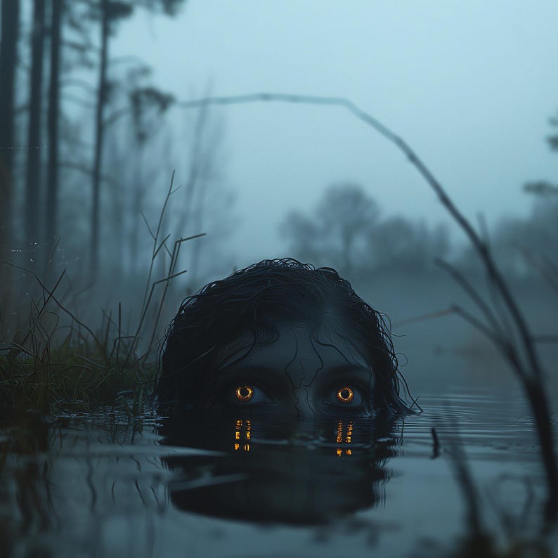 Swimming in the Dark Poster, Creepy Stuff, Scary Pictures, Horror ...