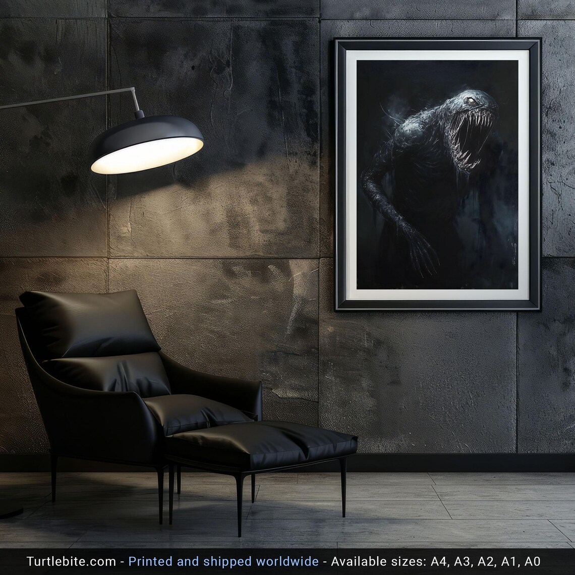 Chilling Teeth-baring Ghoul Oil Painting Poster for Creepy Decor ...