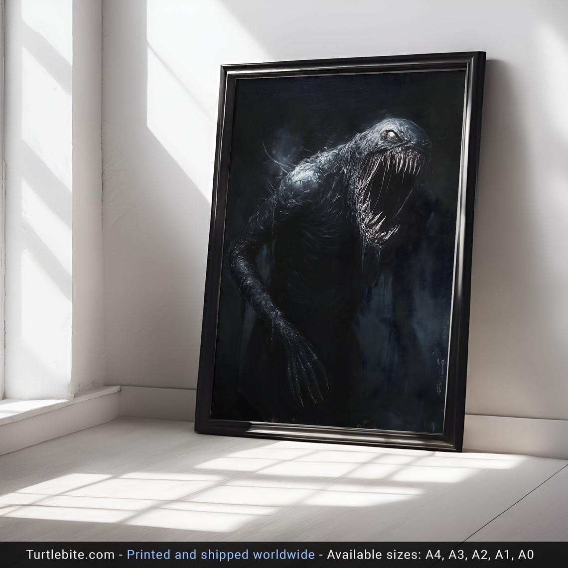 Chilling Teeth-baring Ghoul Oil Painting Poster for Creepy Decor ...