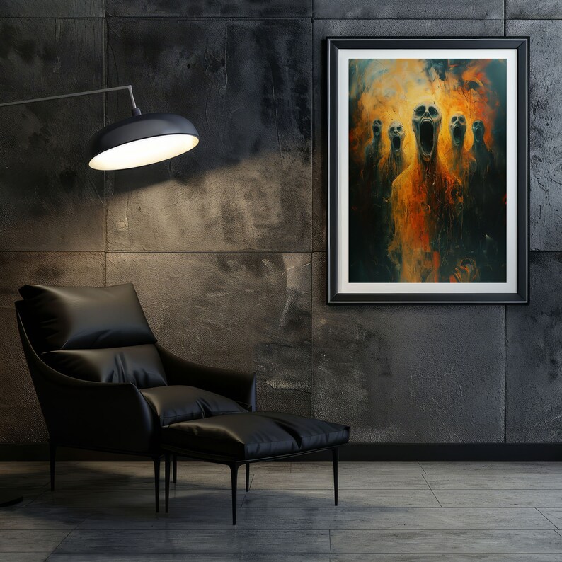 Screams From Hell Poster, Dark Gothic Oil Painting, Horror Artwork ...
