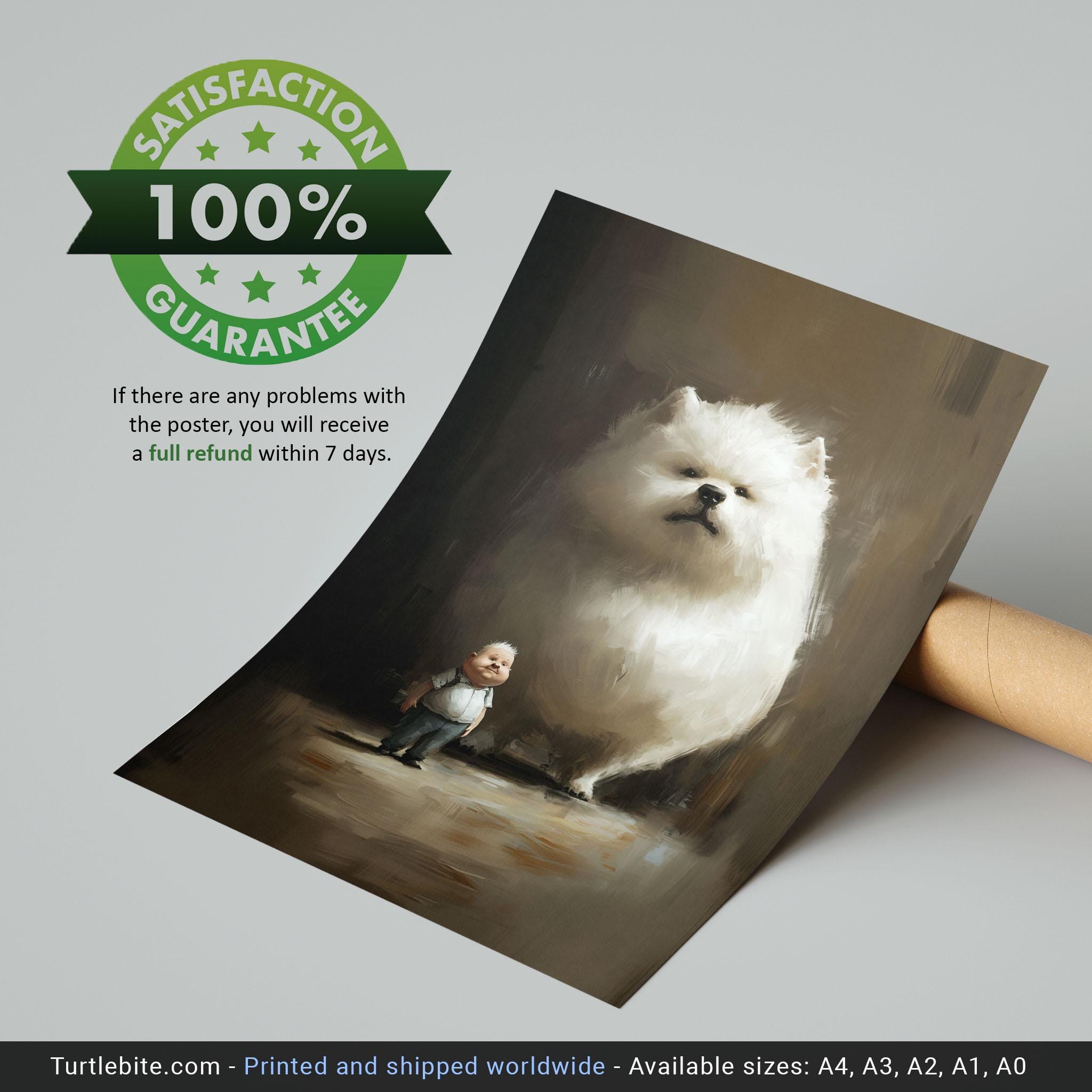 Dark Humor Wall Art: Surreal Little Man With His Dog Painting, Comic ...