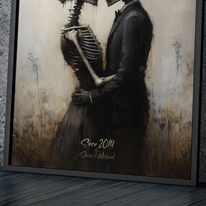 Personalized Poster: Skeleton Love Story Print, Perfect for Weddings or ...