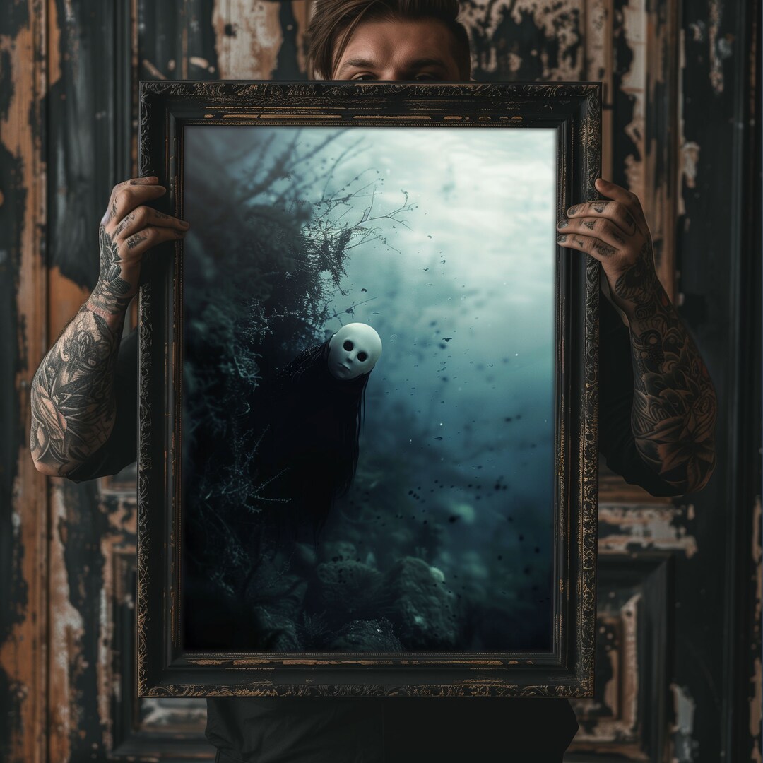 Spooky Gothic Staring Ghost Underwater Poster Creepy Wall Art Decor - Etsy