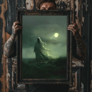Eerie Moonlight Ghost Wall Art Haunting Decor for a Dark Space - Etsy