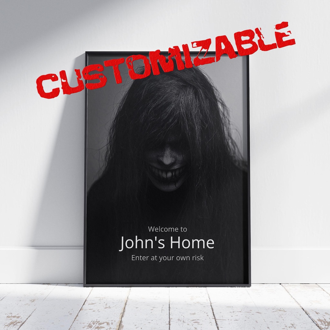Creepy Welcome Home Personalized Poster, Scary Art Print, Dark ...