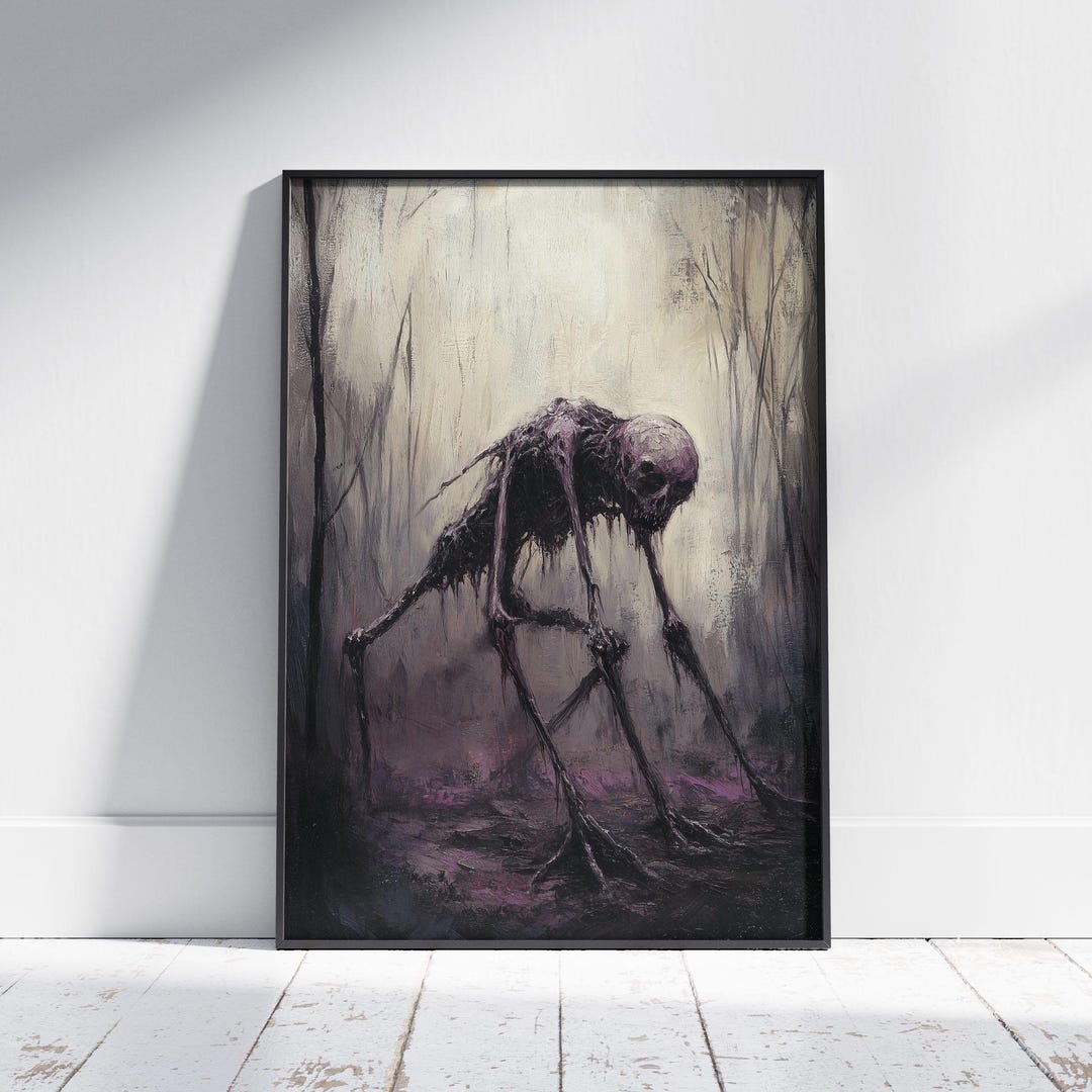 Broken Creature in Misty Forest Poster, Nightmare Painting, Horror ...